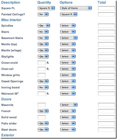 painting estimate template